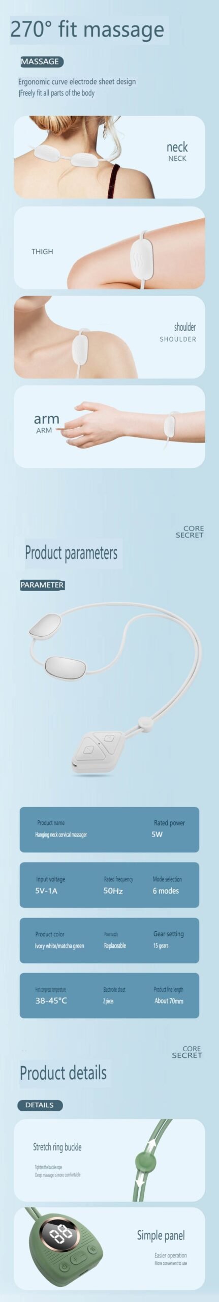 Hanging neck cervical spine massage instrument (battery models ...