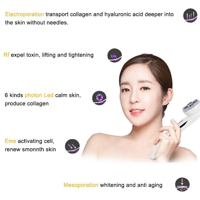 Microcurrent Skin Care Ems Slimming Facial Massager EMS/ RF Photon ...